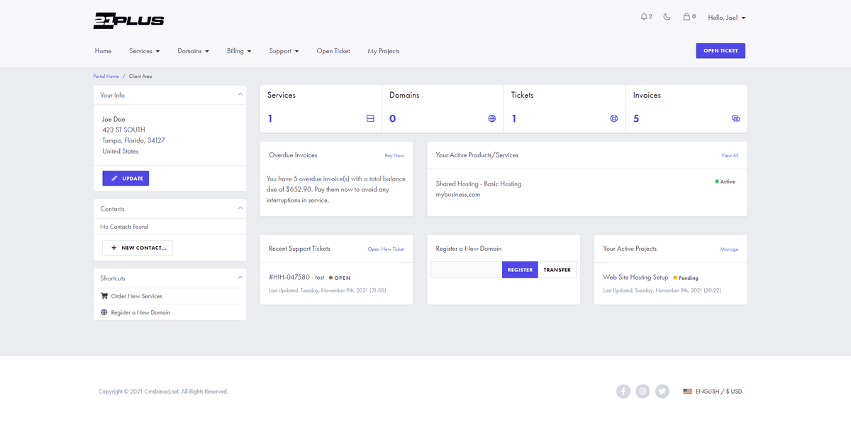 Twenty-One Plus - Child WHMCS Template - Cmsbased | cmsbased